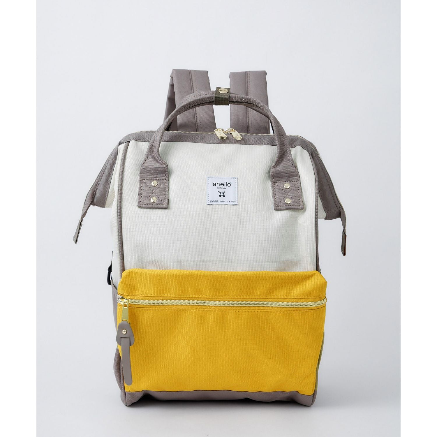 Anello Cross Bottle Kuchigane Backpack R (White/Mustard/Beige) – The ...