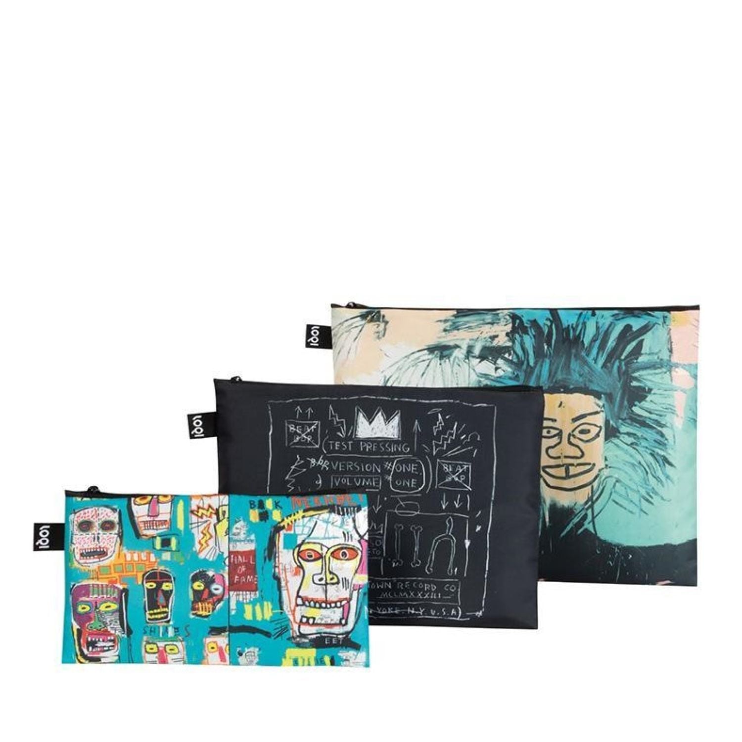 LOQI Museum Zip Pockets - Jean Michel Basquiat - Skull, Crown, Warhol ...