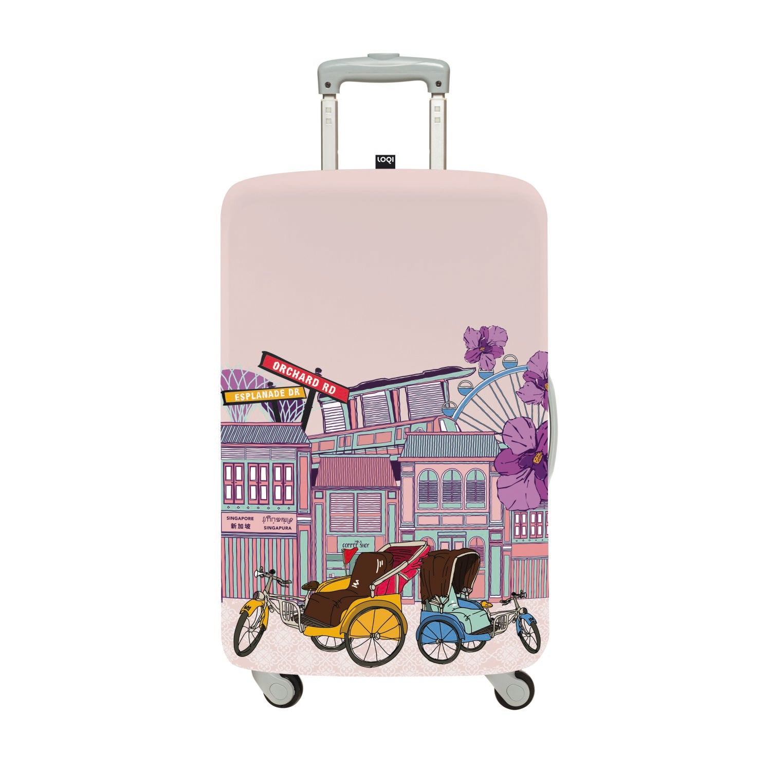 LOQI Urban Large Luggage Cover - Singapore Streets (27" - 30") – The ...