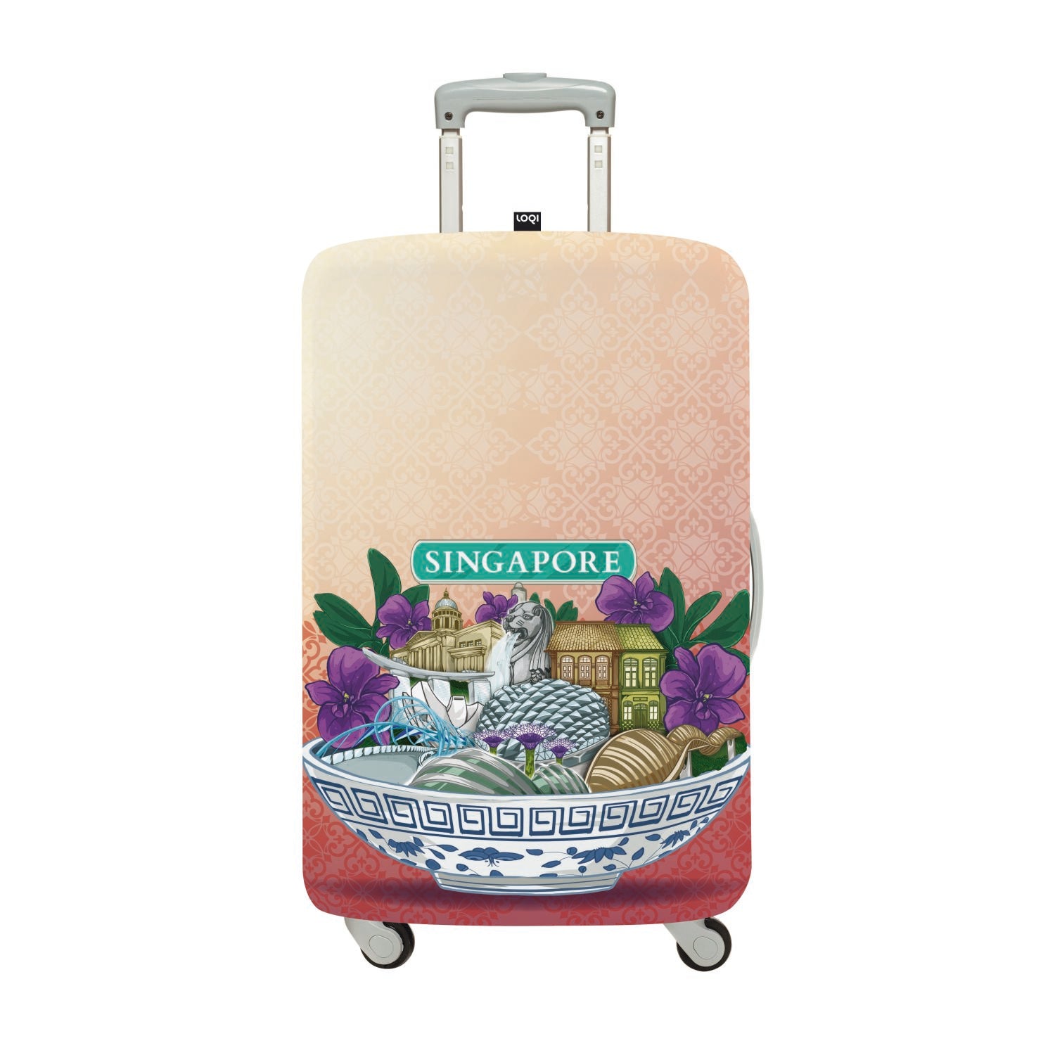 LOQI Urban Medium Luggage Cover - Sights of Singapore (23" - 26") – The ...