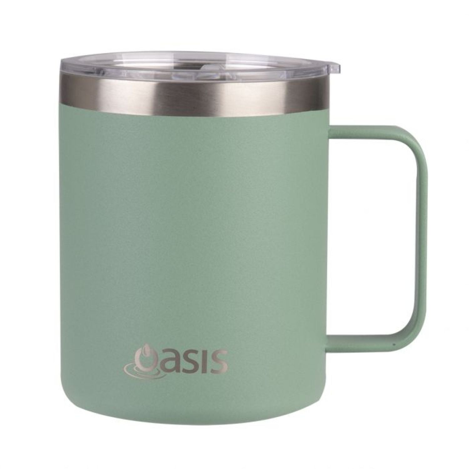 Oasis Stainless Steel Insulated Mug with Lid 400ML - Sage Green – The ...