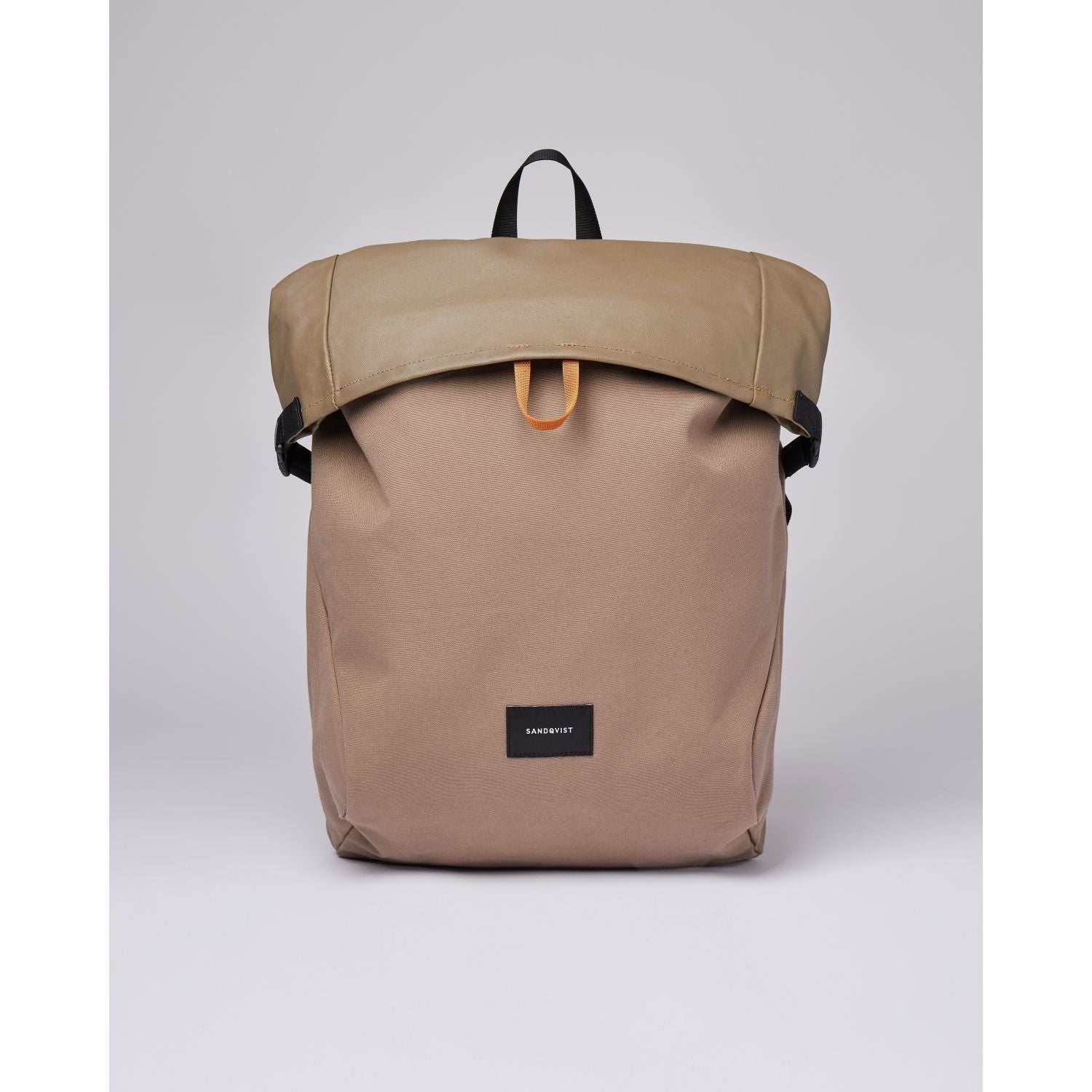 Sandqvist Alfred Backpack - Fossil W/ Orange Webbing – The Planet Traveller