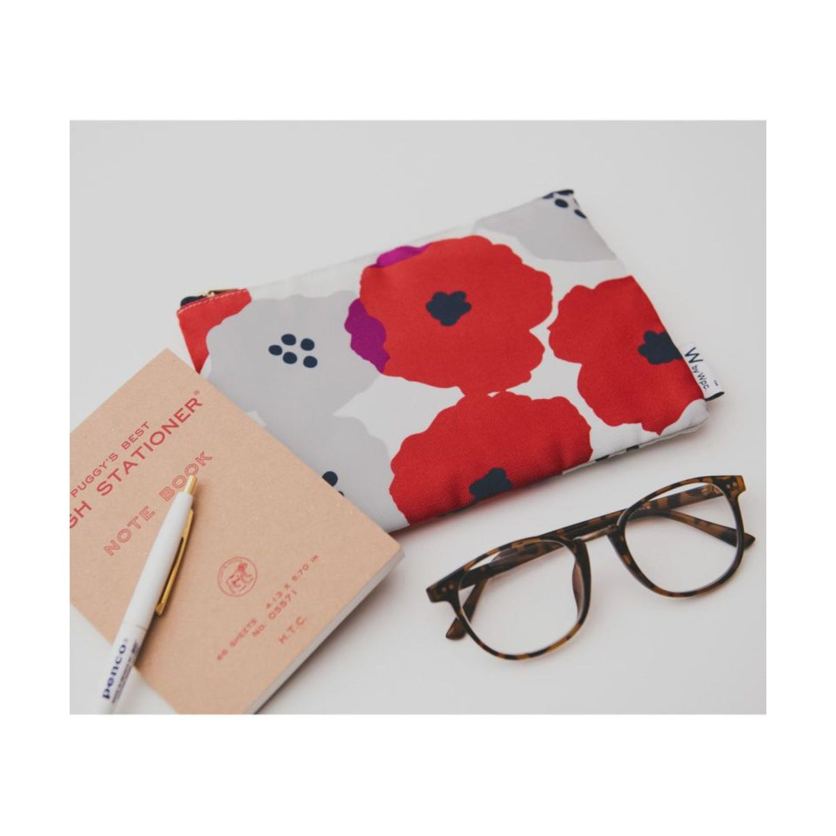 WPC Flat Pouch (Flower & Bird Charcoal) – The Planet Traveller